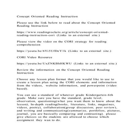 Concept oriented reading instruction please use the link below to | PDF