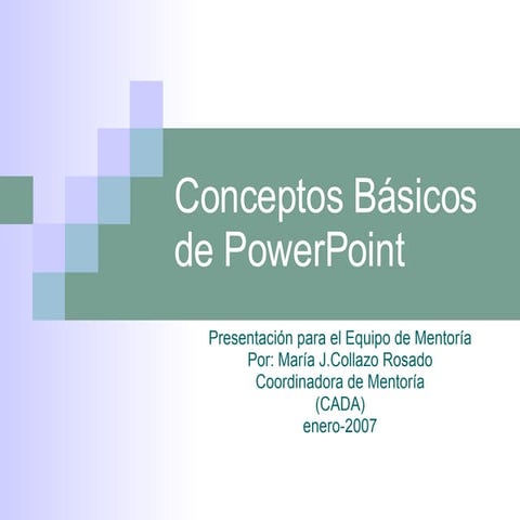 Conceptos Básicos de MS Power Point | PPT