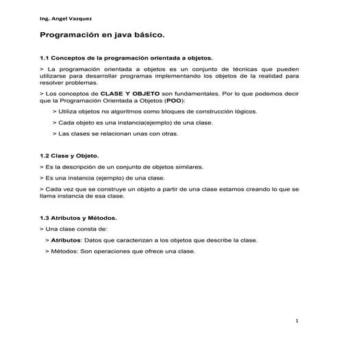 Conceptos básicos en java | PDF