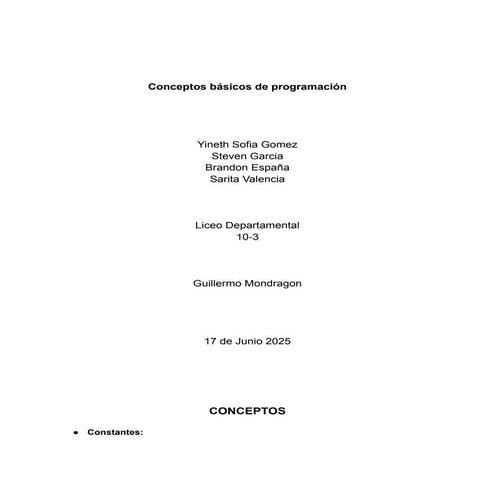 Conceptos básicos de programación tecnologia | PDF