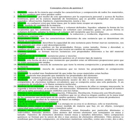 Conceptos Claves De QuíMica I | DOC