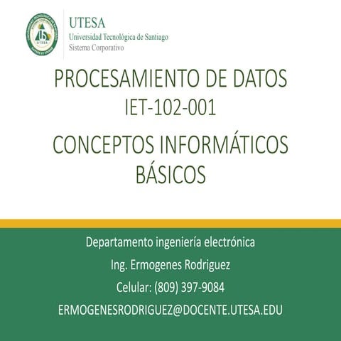 Conceptos Informaticos Básicos introduccion al procesameinto de datos.pptx | Technology Industry ...