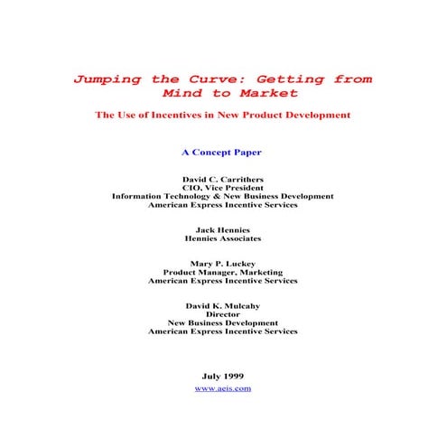 Concept Paper: The Use of Incentives in New Product Development | PDF