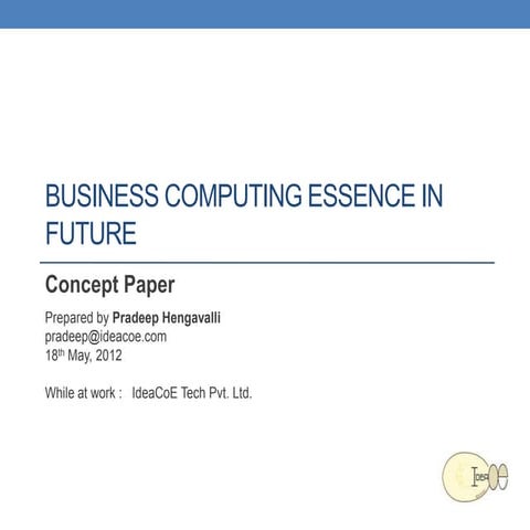 Concept paper at idea coe pradeep | PPTX