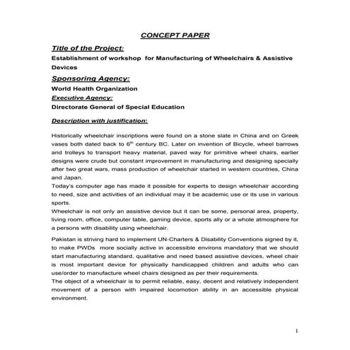 Concept paper wheel chair | DOC