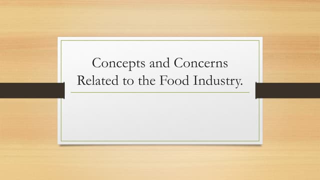 Fundamentals in Food Service Operation: Introduction | PDF