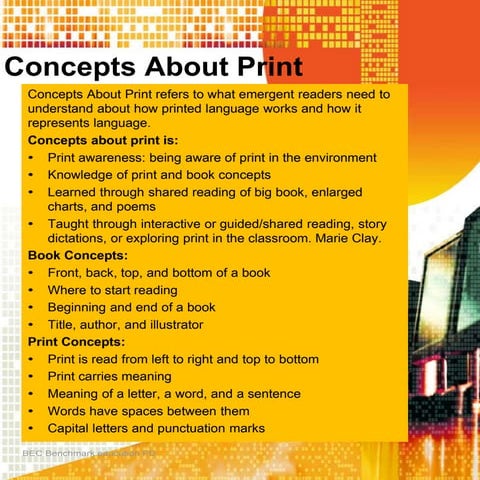 Concepts About Print Professional Development | PPTX
