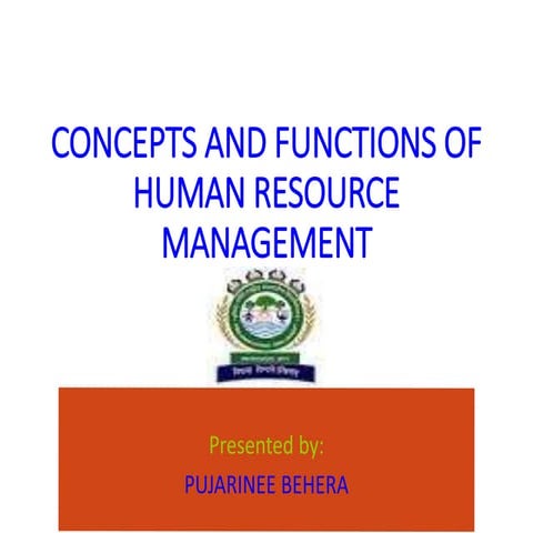 Concepts and functions of Human Resource Management | PPTX