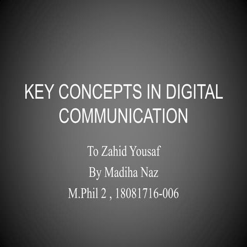 Concepts in digital communication | PPTX | Internet | Computing