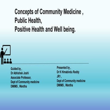 Concepts of Community med & Public health | PPTX
