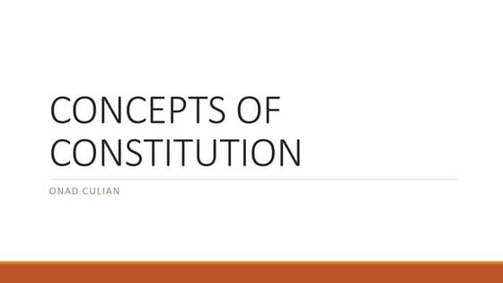 Concept of constitution | PPT
