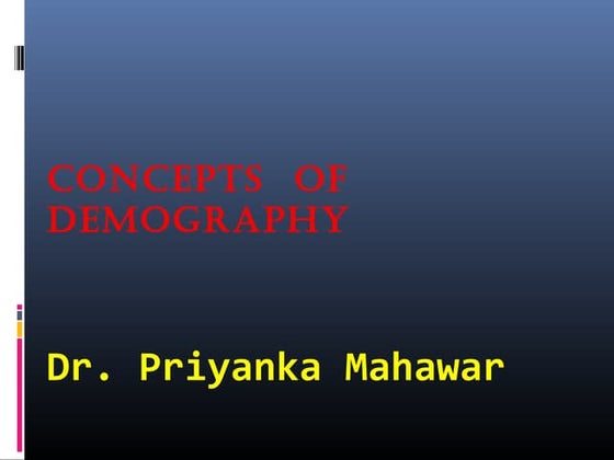 Demography and its indicators | PPT