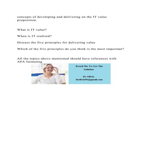 concepts of developing and delivering on the IT value proposition..docx