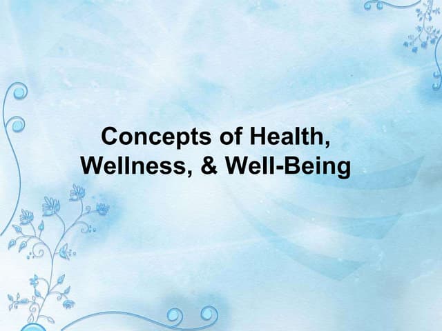Health and Wellness | PPT