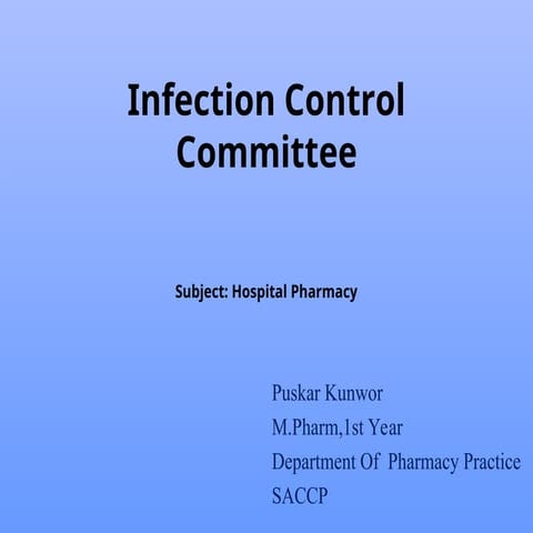 Concepts of Infection Control presentation | PPT