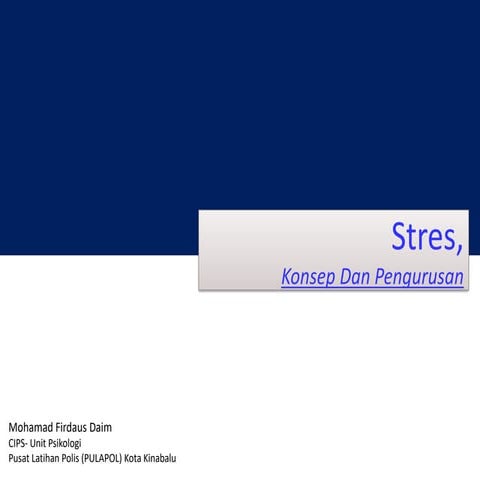 Konsep Stres dan Pengurusnya | PDF