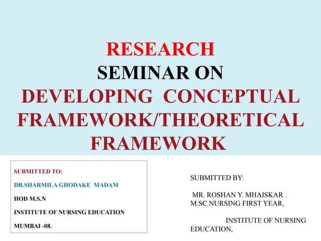 Writing the Theoretical and Conceptual Framework of a Quantitative ...