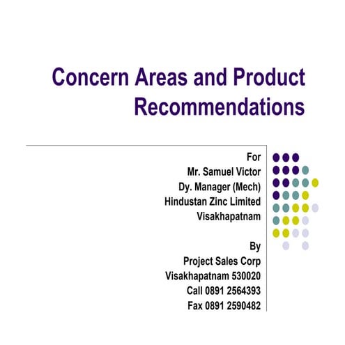Concern areas and product recommendations for mr | PDF