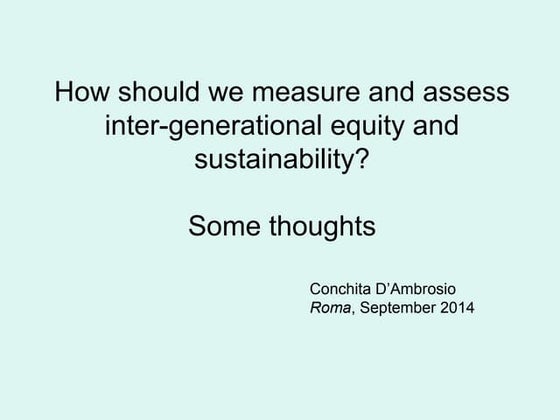 HLEG thematic workshop on "Inequality of Opportunity", Daniel ...