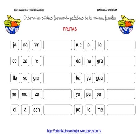 Conciencia fonologica-de-palabras-frutas-1 | PDF