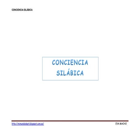 Conciencia silabica | PDF