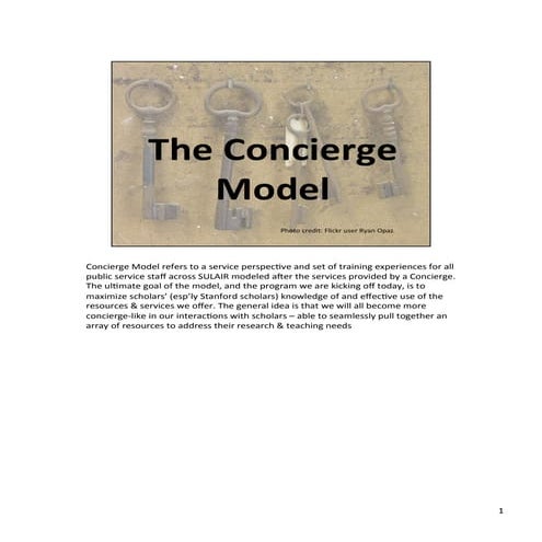Concierge Model for Librarians | PDF | Business | Business and Finance