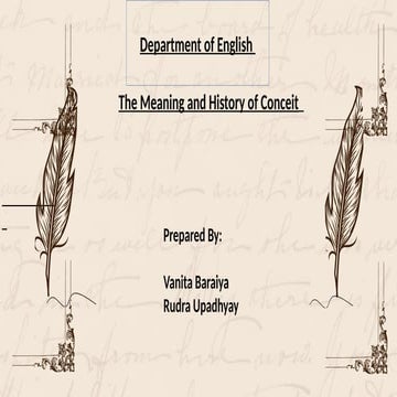 The history and meaning of conceit, and types of conceit | PPTX