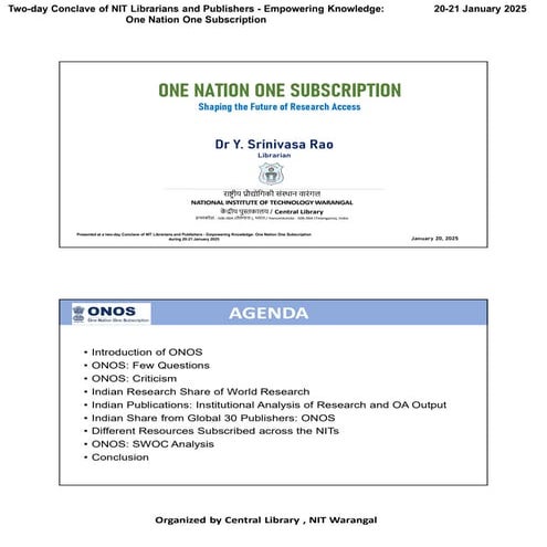 ONE NATION ONE SUBSCRIPTION: Shaping the Future of Research Access | PDF