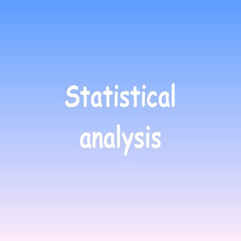 Statistical Analysis | PPT