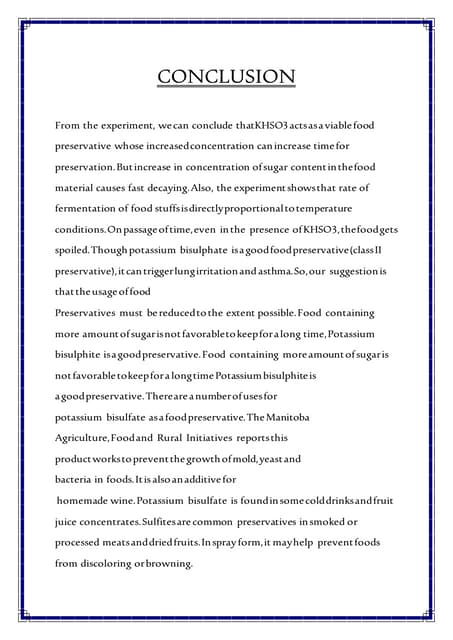 Chemistry Investigatory Project Class XII | DOCX