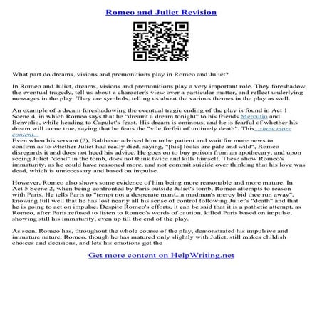 Conclusion For Romeo And Juliet Essay | PDF