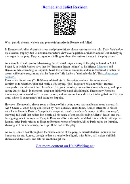 Romeo Juliet Essay | PDF