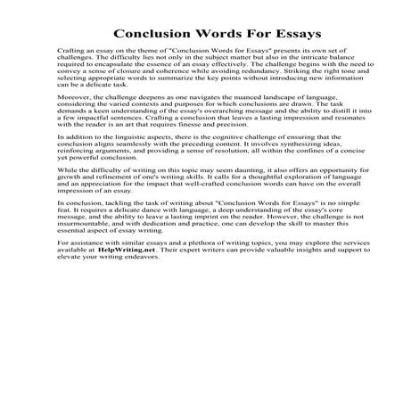 Conclusion Words For Essays.pdf