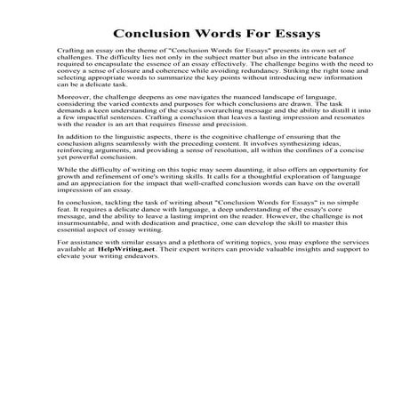 Conclusion Words For Essays.pdf