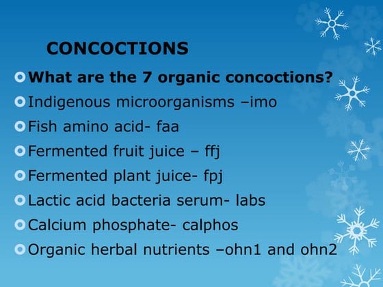 Uses and benefits of organic concoctions | PPT