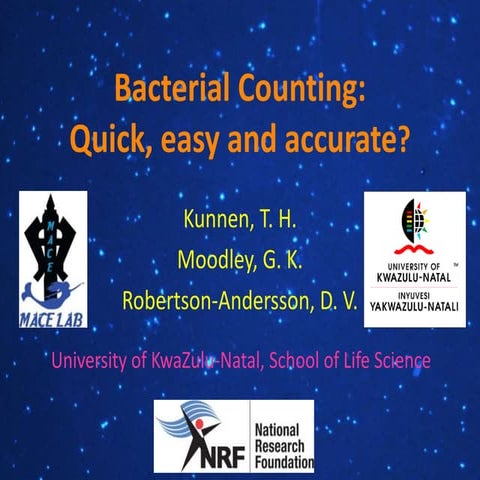 Bacterial Counting: Quick, easy and accurate? | PPSX