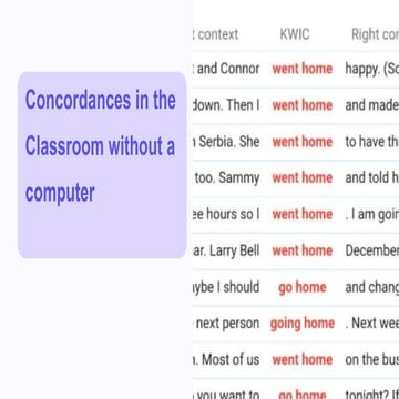 concordance in the classroom without a computer | PPT