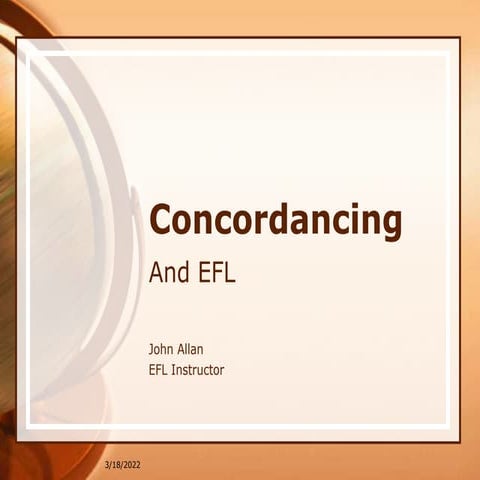 Concordancing and ESL | PPT