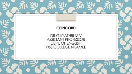 Concord | PPT | Books and Literature