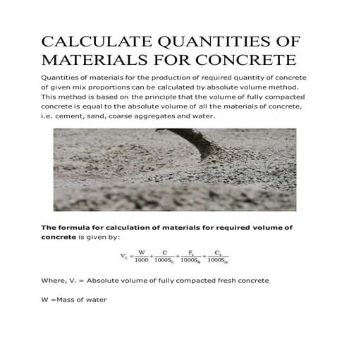 Concrete calculation | DOCX