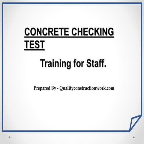 Concrete checking test | PPT