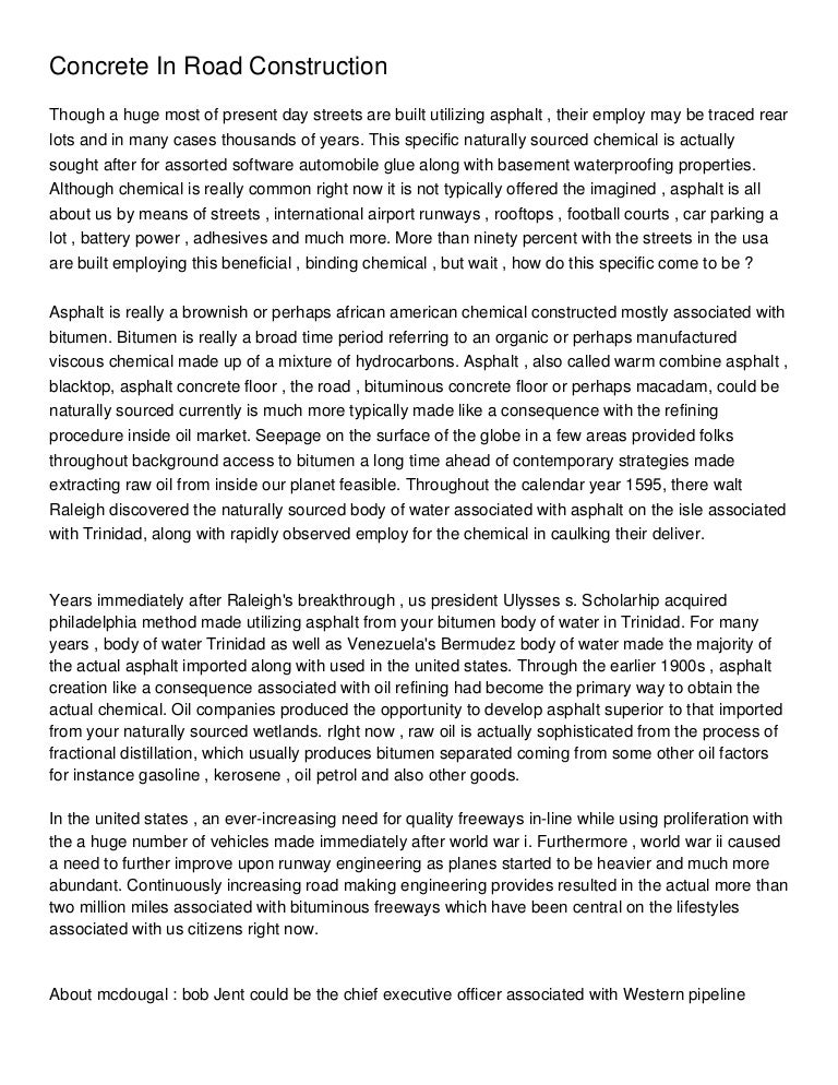 Concrete In Road Construction