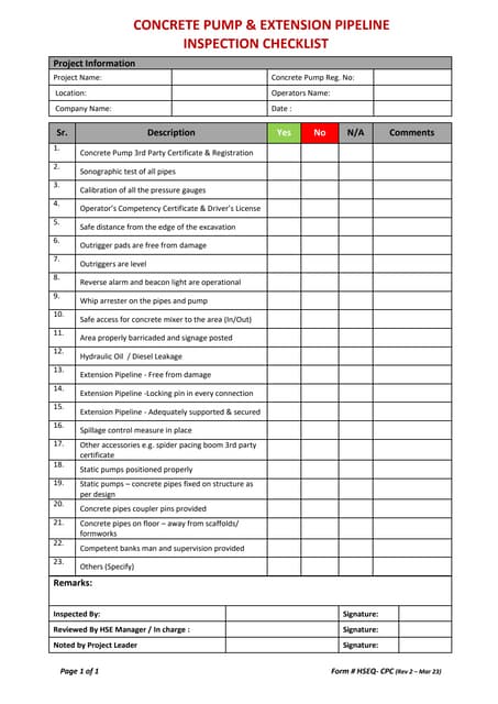 AIR COMPRESSOR CHECKLIST Form # HSEQ - ACL Rev 2.docx