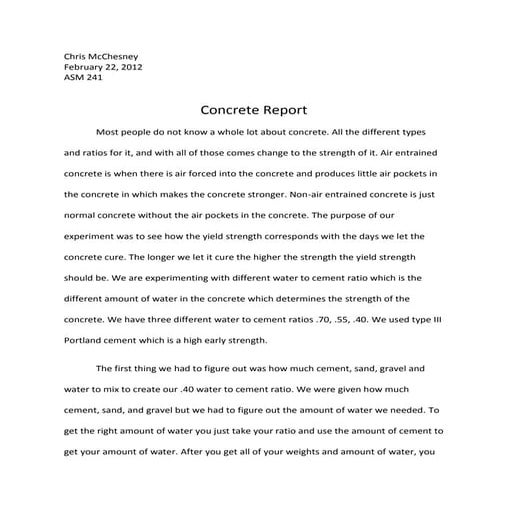 Concrete Report | PDF