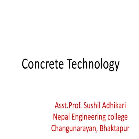 Concrete Technology and Masonry Structure | PDF