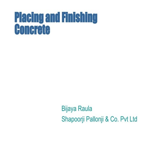 Concreting & finishing in building construction | PPT