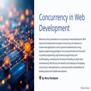 Concurrency In Web Development In Relation To Parallel Programming 1pptx