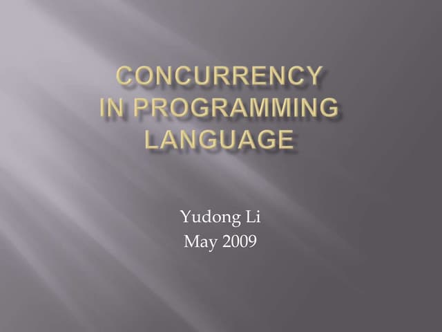 Concurrency In Programming Languages Ppt 2951