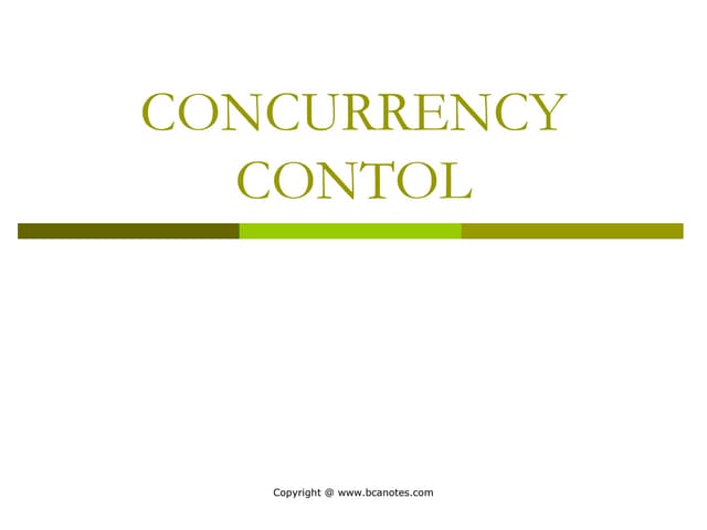 CONCURRENCY CONTOL notes.pdf CONCURRENCY CONTOL notes.pdf