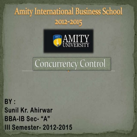Concurrency Control Pptx Databases Computer Software And Applications